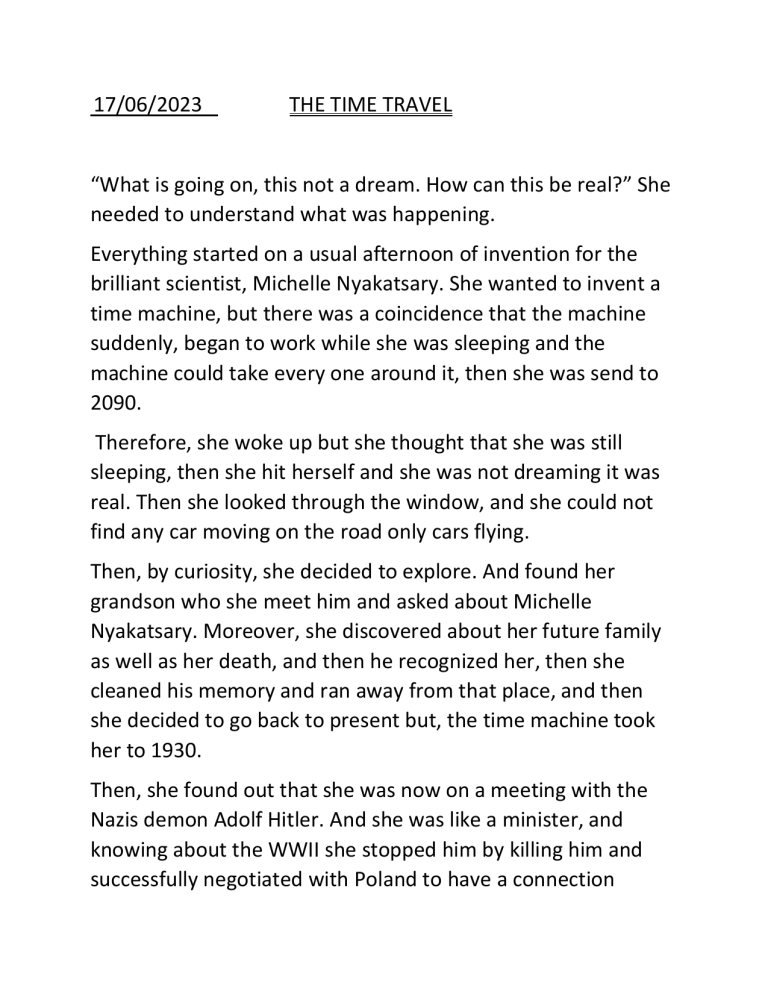 The Time Travel: A Short Story of Time Travel and Consequences