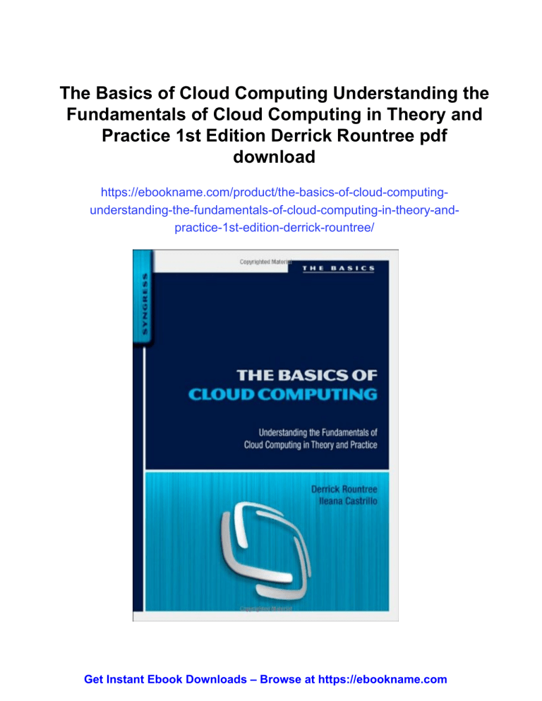 Cloud Computing Basics: Theory & Practice