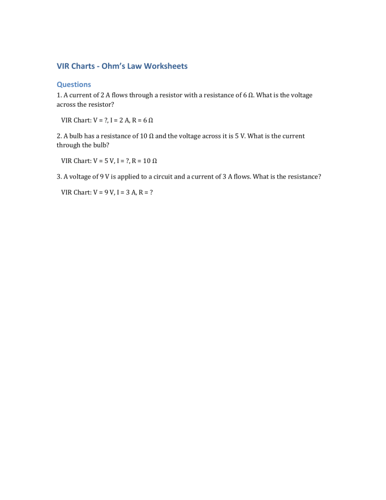 Ohm's Law Worksheet: Practice Problems & Solutions
