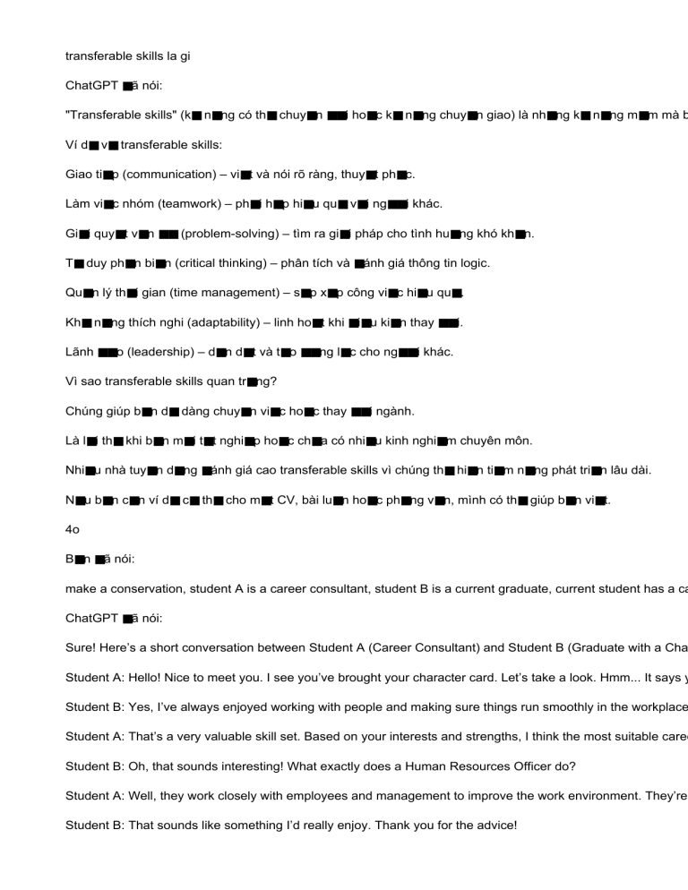 Career Advice: Transferable Skills & Job Options