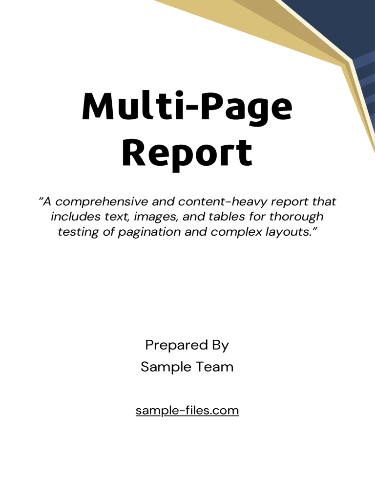 Multi-Page Report Sample for Layout Testing