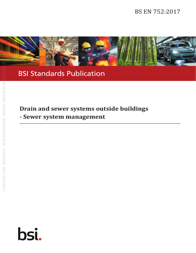 BS EN 752:2017 Sewer System Management Standard