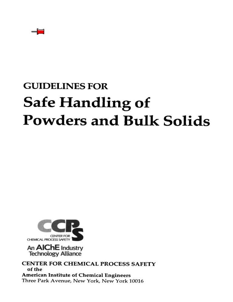 Safe Handling of Powders and Bulk Solids Guidelines