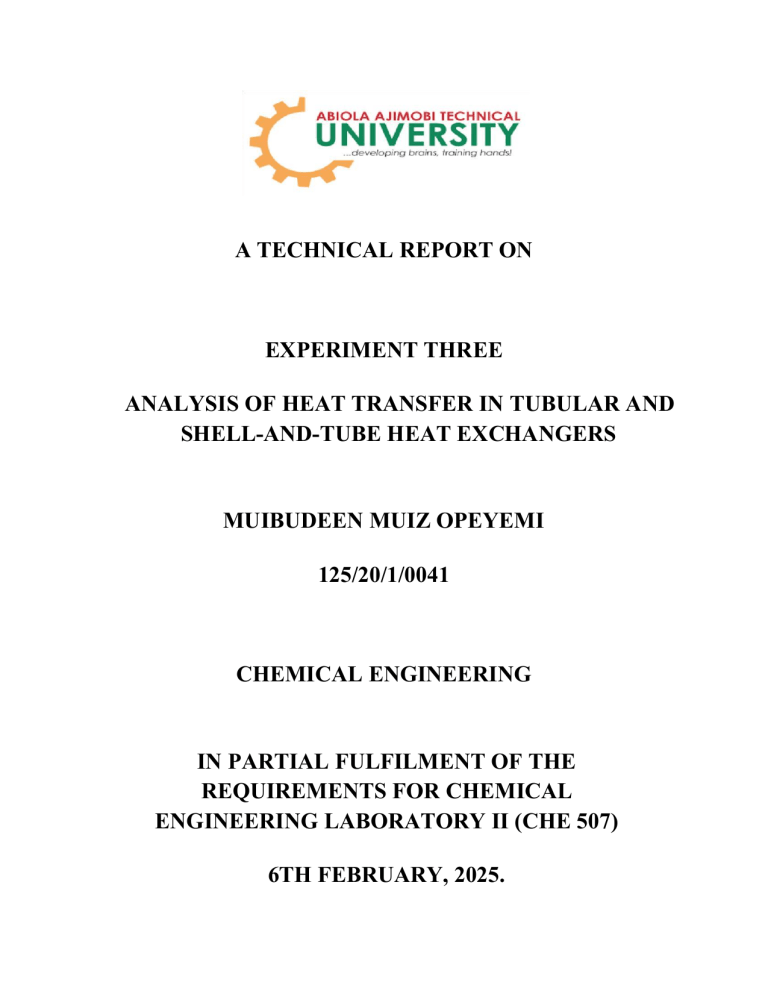 Heat Transfer Analysis: Tubular & Shell-and-Tube Exchangers