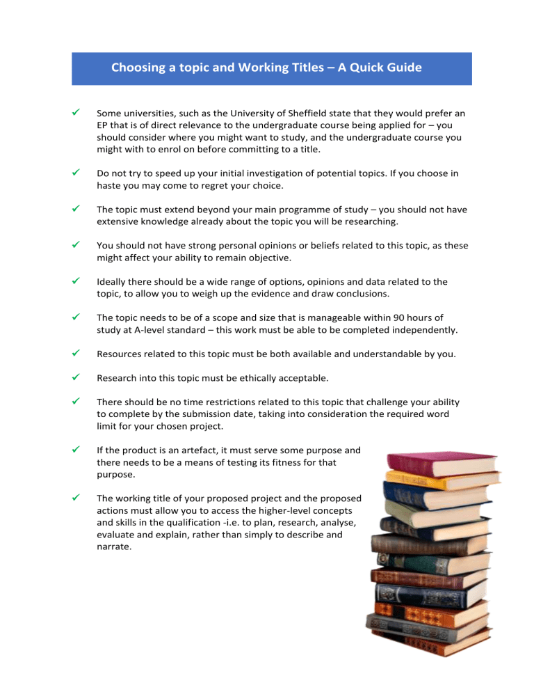 Choosing EPQ Topics: A Quick Guide for A-Level Students