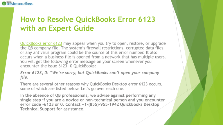 QuickBooks Error 6123: Expert Troubleshooting Guide