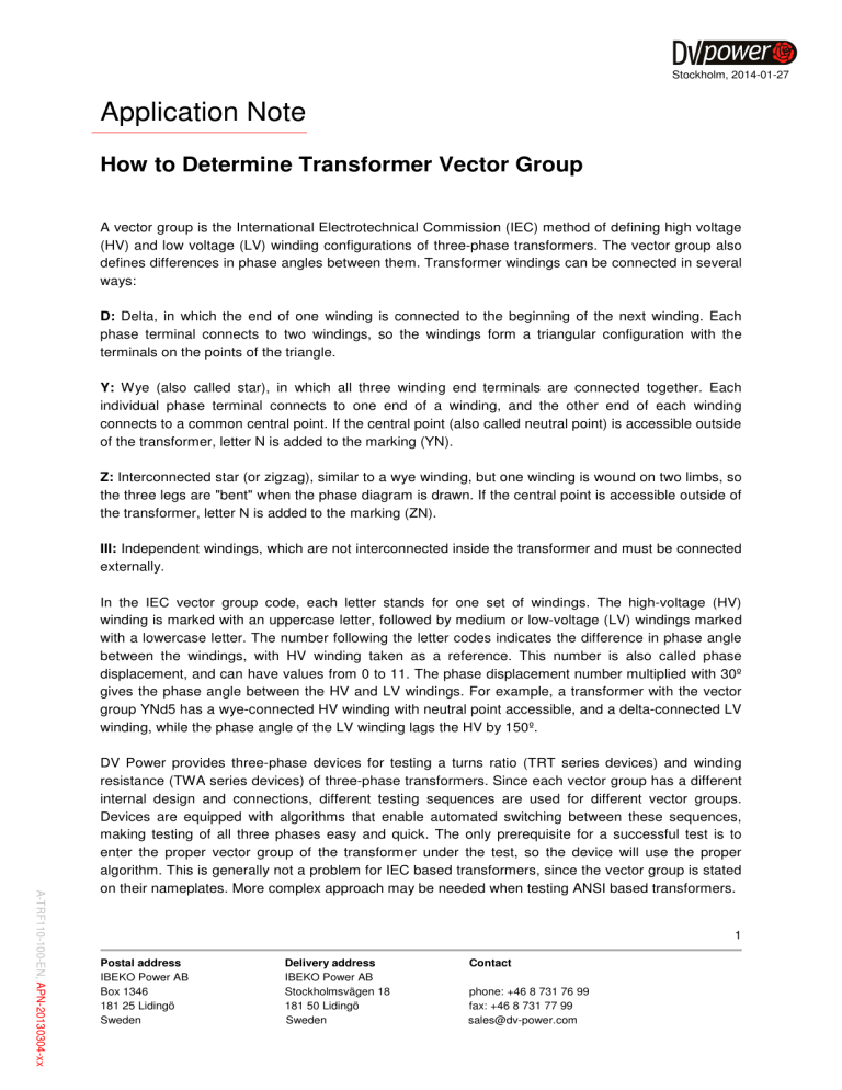Transformer Vector Group Determination: IEC & ANSI Standards