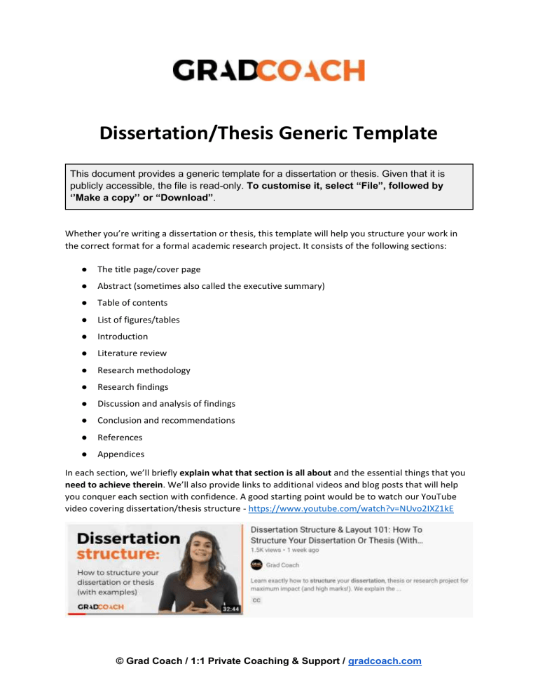 Dissertation/Thesis Template: Structure Your Research