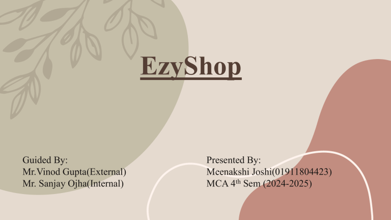 EzyShop E-commerce Platform Project Presentation