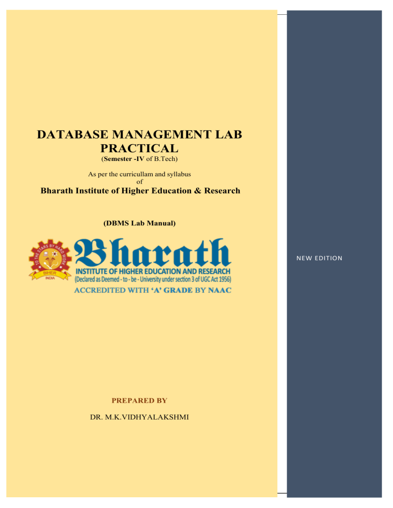 DBMS LAB MANUAL