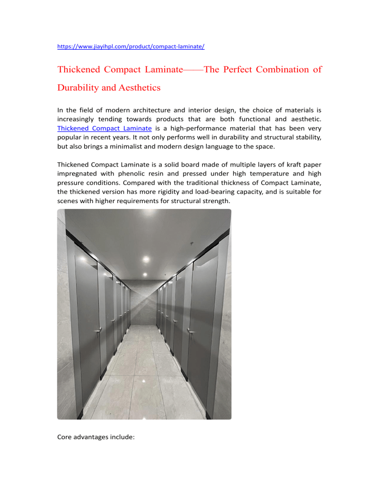 Thickened Compact Laminate: Durable & Aesthetic Solutions