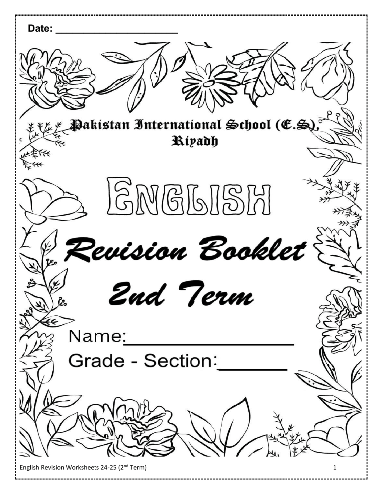 English Revision Worksheets: Grammar & Vocabulary