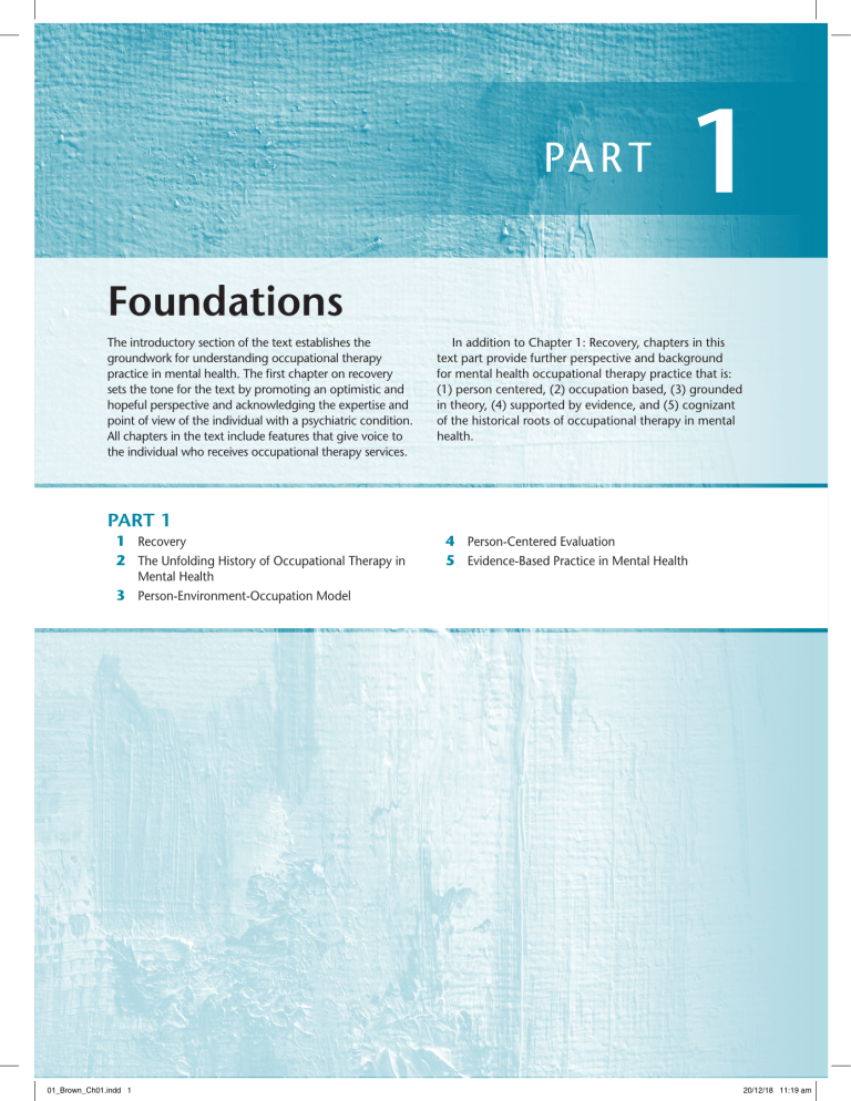 Recovery in Mental Health: Occupational Therapy Chapter