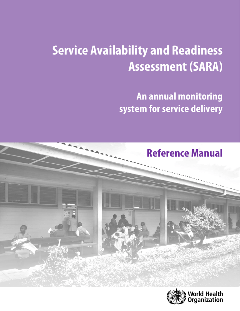 SARA Reference Manual: Service Availability & Readiness Assessment