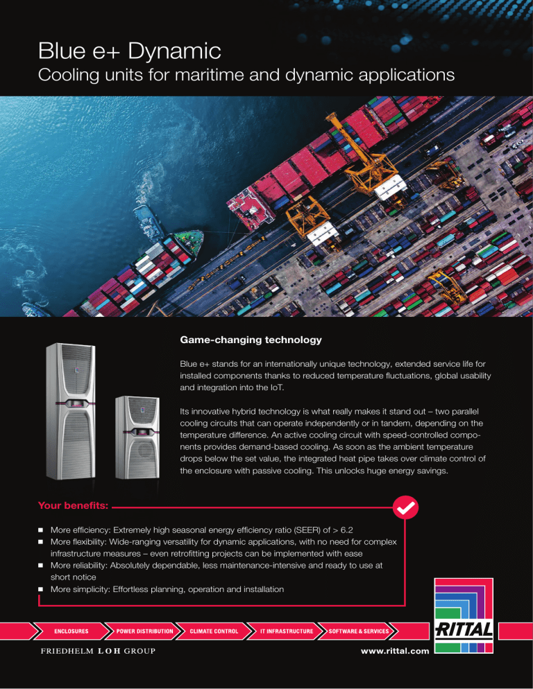 Rittal Blue e+ Dynamic Cooling Units for Maritime Applications