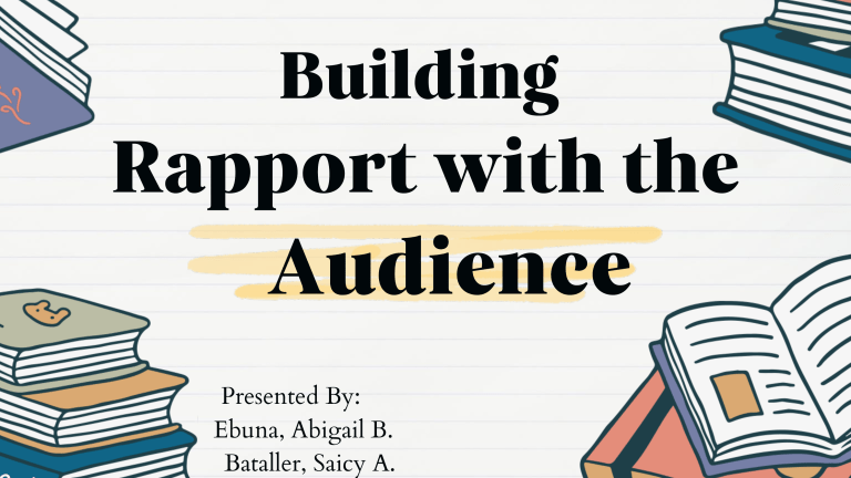 Building Rapport with Your Audience: Presentation