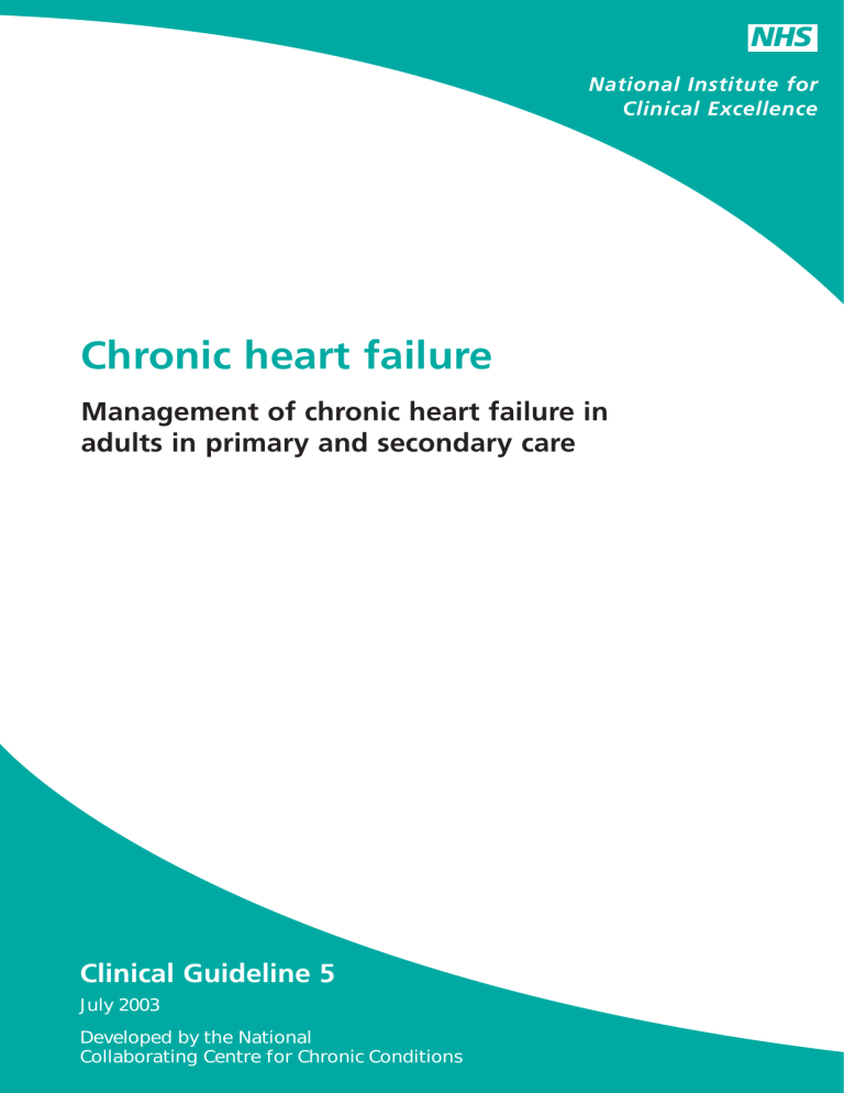 Chronic Heart Failure Management: NICE Clinical Guideline