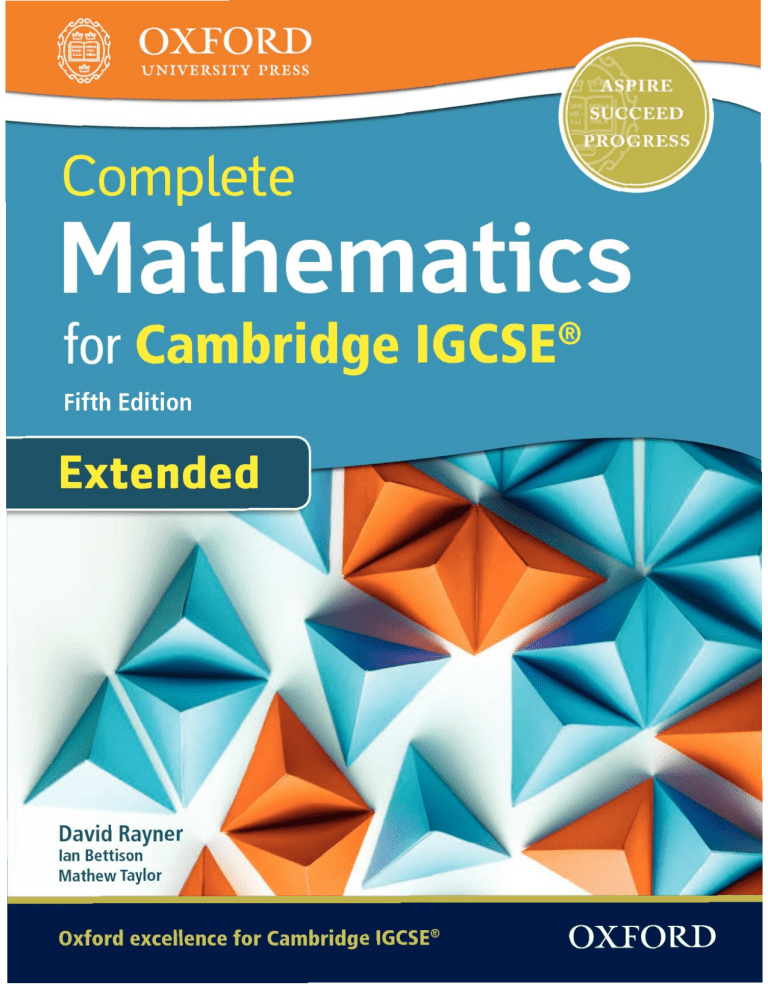 Cambridge IGCSE Mathematics Textbook, Extended Edition